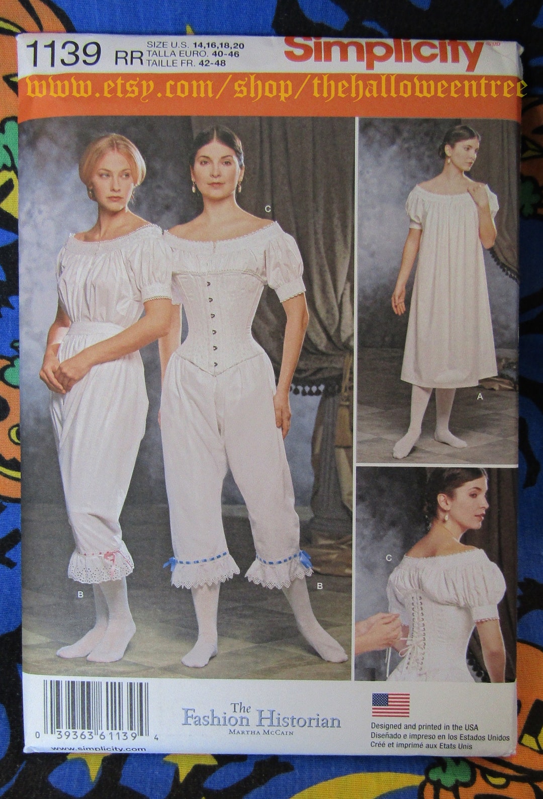 Simplicity 1139 Bloomers and Corset Undergarments Sewing Pattern Sizes ...