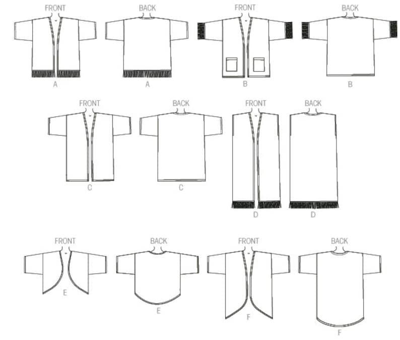 Butterick 6176 Kimono Cardigan Very Easy Sewing Pattern L-XXL - Etsy