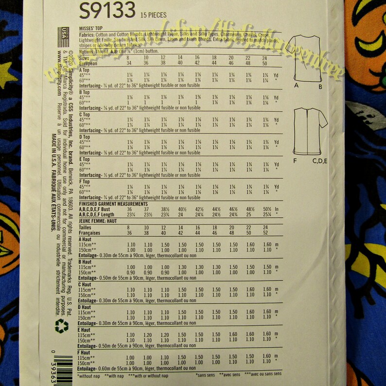 Simplicity 9133 Simple Knit Tshirt Blouse Top Sewing Pattern - Etsy