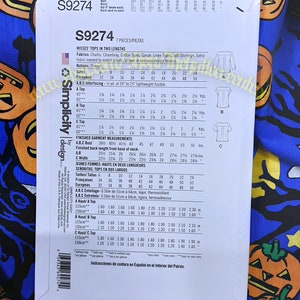 Simplicity 9274 Pullover Blouse Tunic Top Sewing Pattern Adult - Etsy