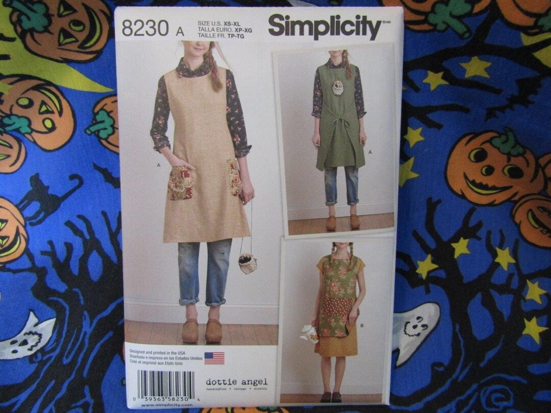 Simplicity S8230 Apron Dress Sewing Pattern Adult Sizes Extra Small to ...