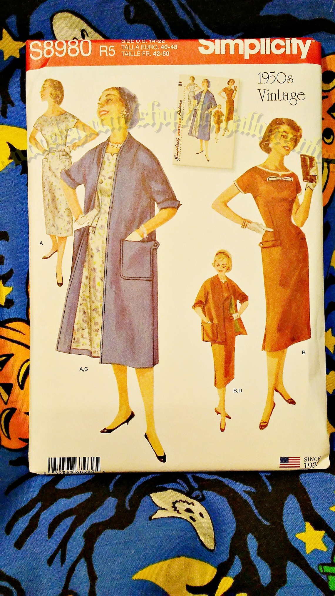 Simplicity 8980 Dress and Jacket Vintage style sewing pattern | Etsy