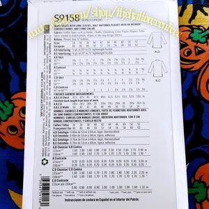Simplicity 9158 Kurta Tunic Half Button Shirt Wedding Sewing Patterns ...