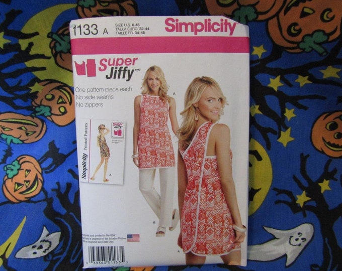 Simplicity 1133 Super Jiffy Tunic and Pants Sewing Pattern Sizes 6-18 ...