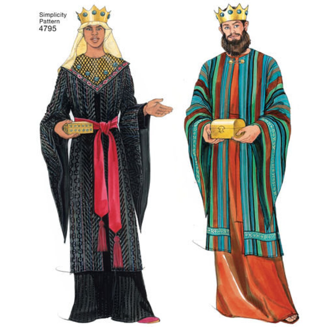 Simplicity 4795 Sewing Pattern Nativity Costume School Three Kings Mary ...