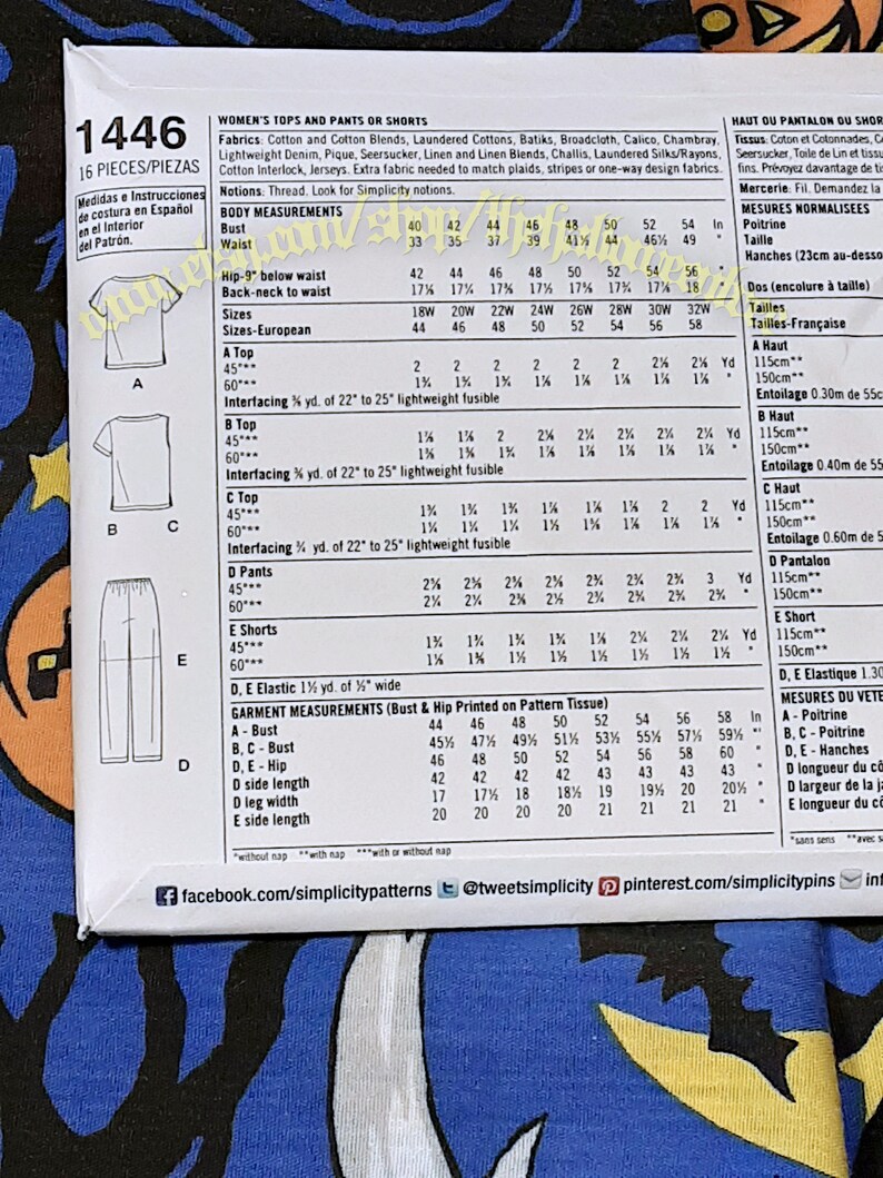 Simplicity 1446 Sewing Pattern Pajamas Sleepwear Scrubs Sizes | Etsy