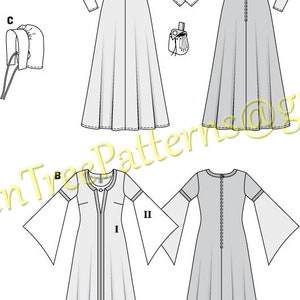 Burda 7468 Costume Pattern Sewing Pattern Medieval Renaissance Viking ...