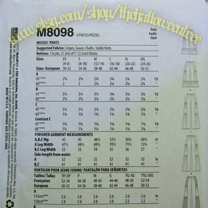 Mccalls 8098 Sewing Pattern Flare Ruffle Boho Bubble Pants Hippie ...