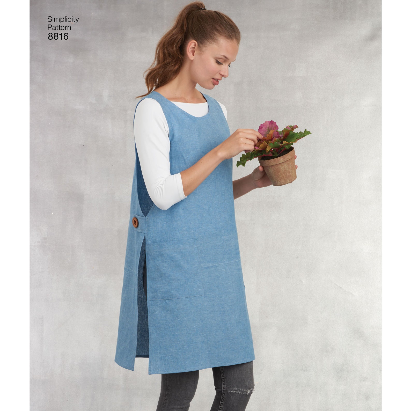 Simplicity 9409 Apron Dress Smock Sewing Pattern Sizes XS-XL S8816 9409 ...