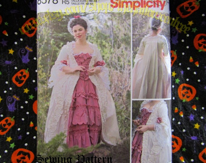Simplicity 8578 18th Cent Baroque 1700s Dress Sewing Pattern Women's M ...