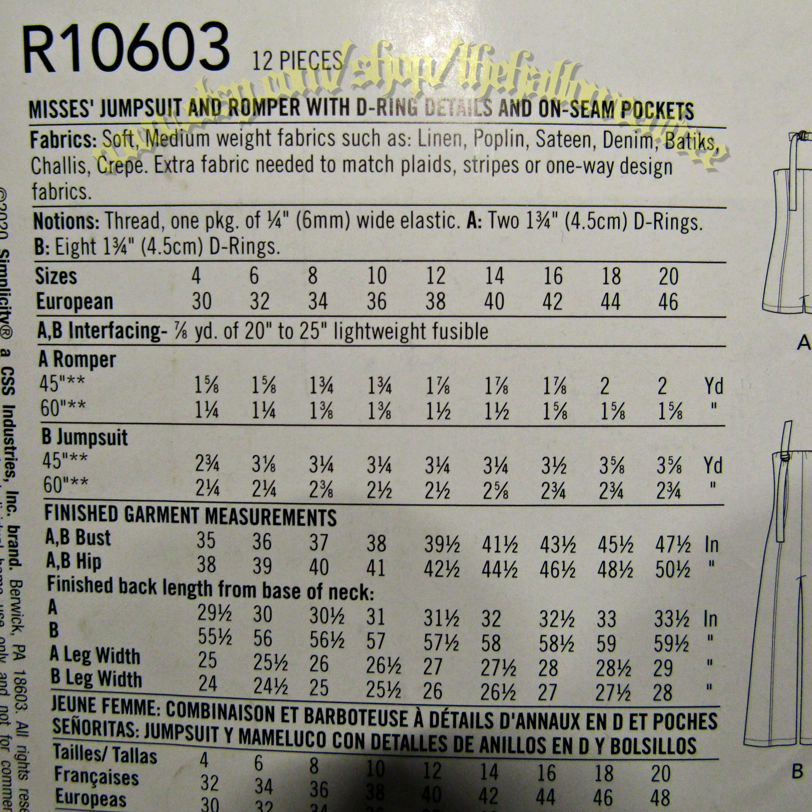 Simplicity 9151 4-12 Overalls Romper Playsuit Sewing Pattern | Etsy