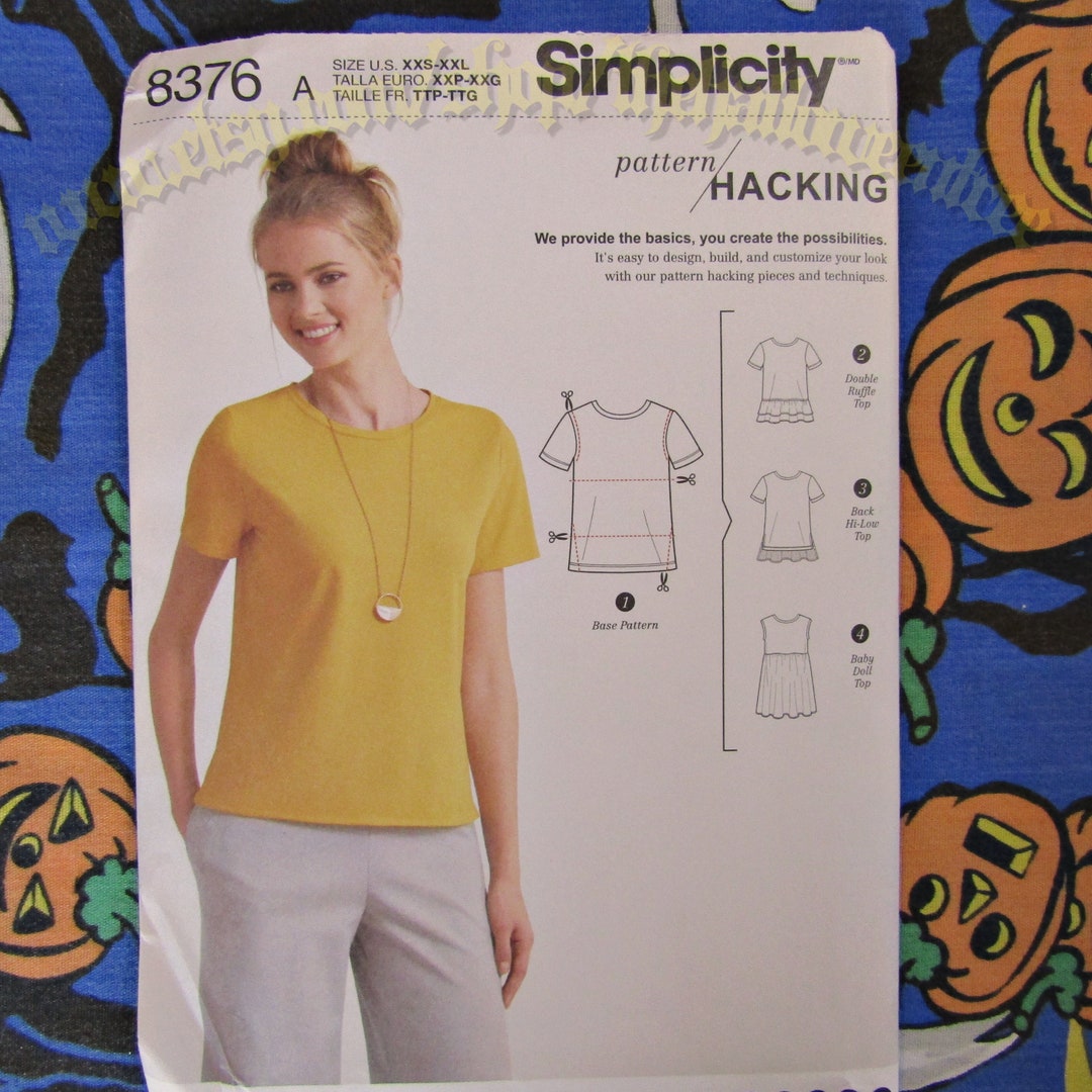 Simplicity 8376 Simple Knit Top Tshirt Pattern Hacking Sewing - Etsy