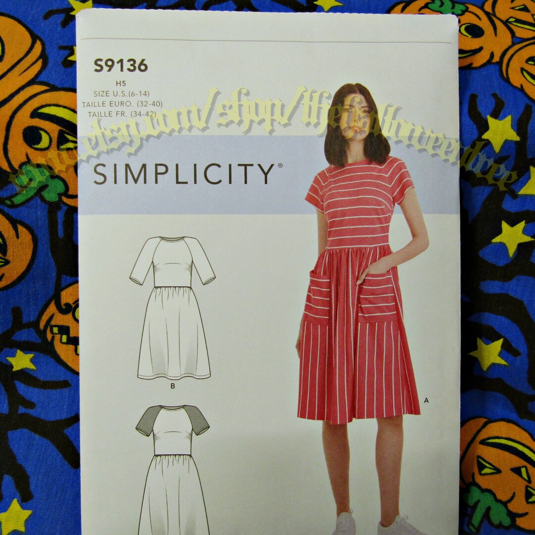 Simplicity 9136 Simple to Make Easy Raglan Dress Sewing Pattern Sizes 6 ...