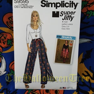 Simplicity 9595 Wrap Pants Sewing Pattern Tie Pantskirt Festival Hippie ...