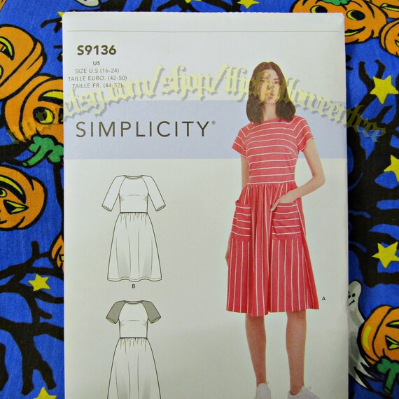 Simplicity 9136 Simple to Make Easy Raglan Dress Sewing - Etsy UK