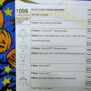 Simplicity 1098 Wrap Ponchos SEWING PATTERN Oop S1098 - Etsy