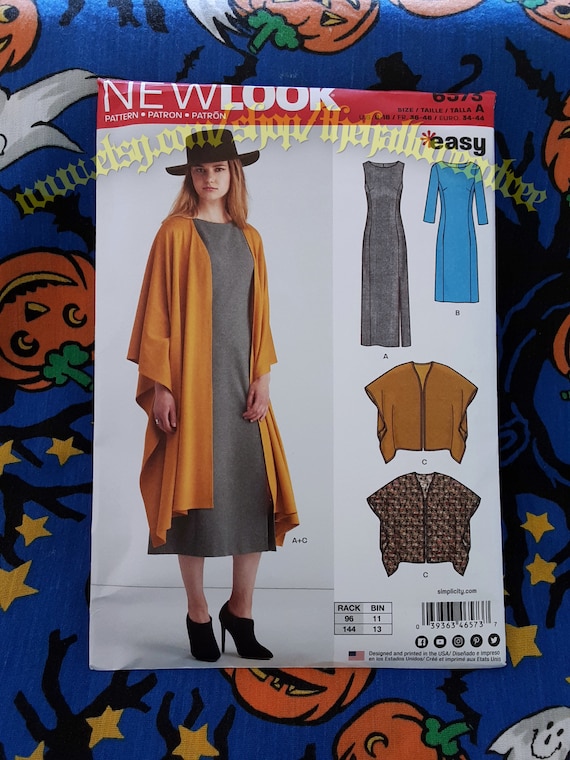 New Look 6573 Sewing Pattern Sizes 8-18 Dress Draped Cardigan | Etsy