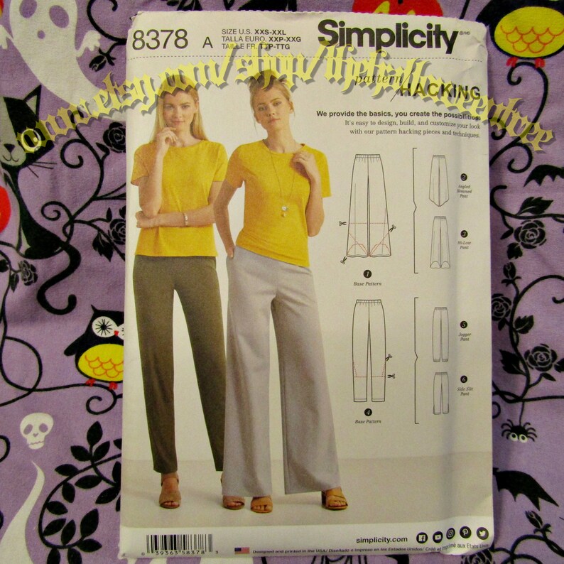 Simplicity 8378 Knit Pants With Two Leg Widths and Options for | Etsy