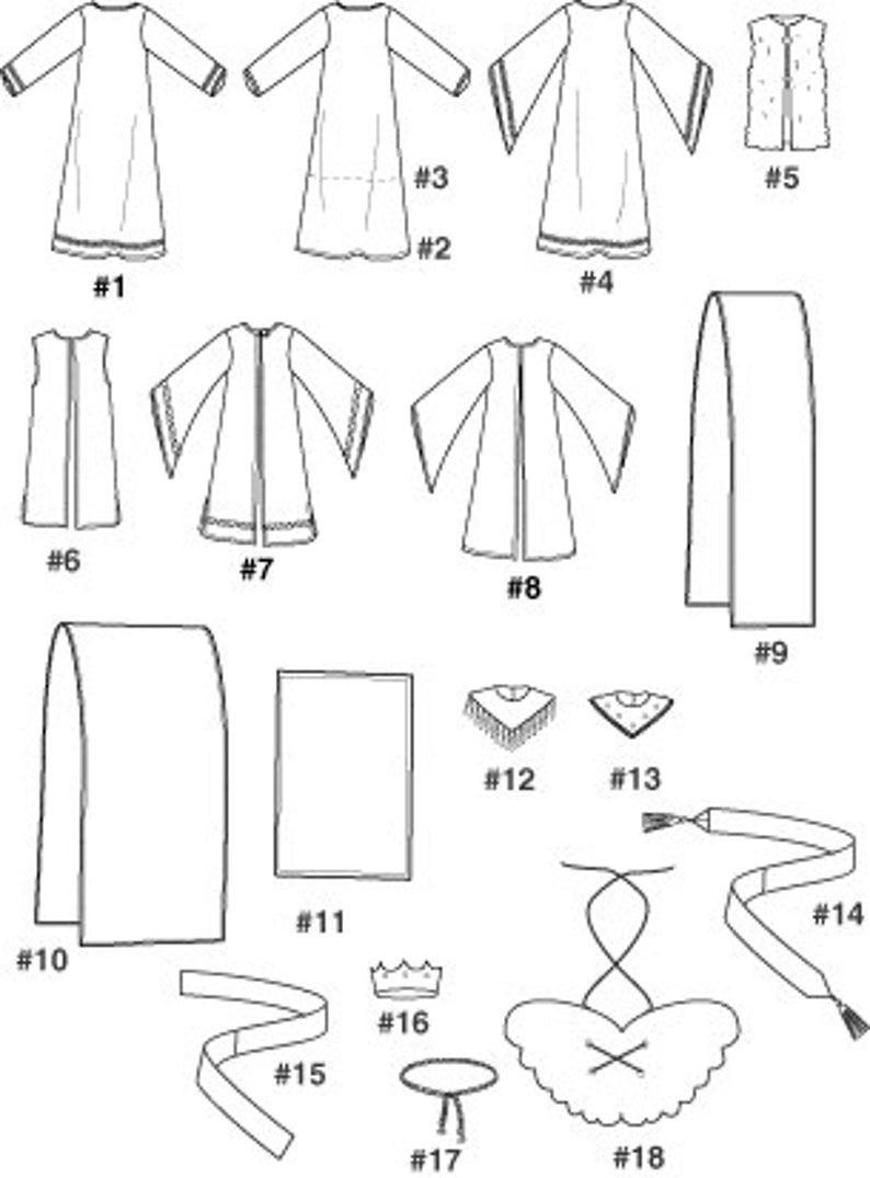 Simplicity 4795 Sewing Pattern Nativity Costume School Three Kings Mary ...