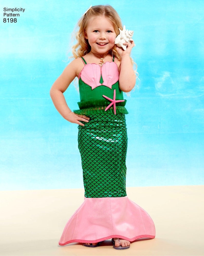 Simplicity 8198 Mermaid Tail Adult and Girl's Costume Sewing Pattern ...