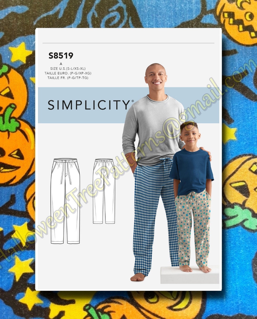 Simplicity S8519 Pajama Bottoms Sewing Pattern Pants Loungewear for the ...