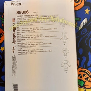 Simplicity 9306 Plushies Stuffed Animal Simple Sewing Patterns Teddy ...