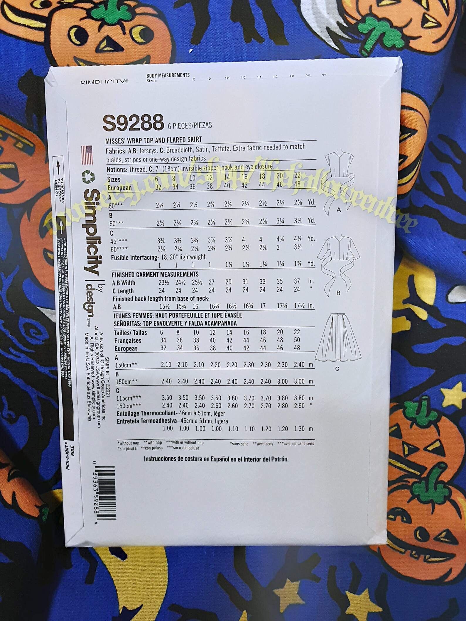 Simplicity 9288 E5 Vintage Style Tops & Skirt Sewing Pattern - Etsy