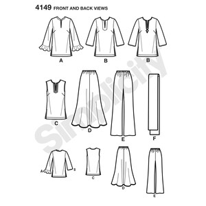Simplicity 9130 Skirt Pants Tunic Top Sewing Pattern Sizes 20-28 S9130 ...