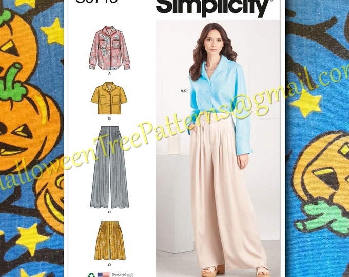 Simplicity 9715 Palazzo Pants Shorts Top Blouse Shirt Sizes 8-16 S9715 ...