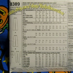 Simplicity 8389 Side Tie Pull on Pants Simple Sewing Pattern Shorts ...