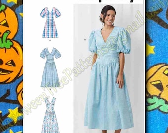 Simplicity 8640 L Simple Lagenlook Tunic House Dress Handkerchief ...