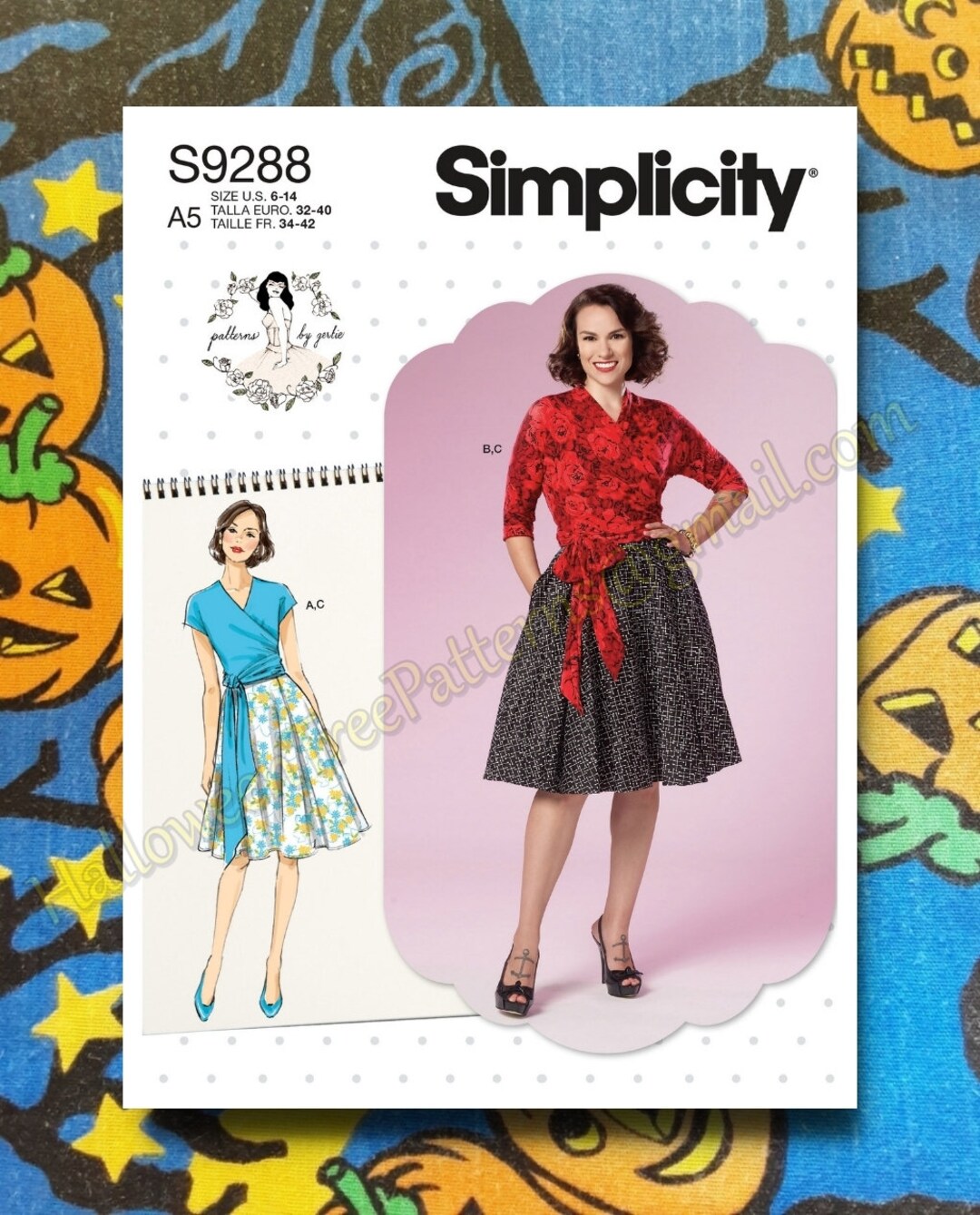 Simplicity 9288 E5 Vintage Style Tops & Skirt Sewing Pattern 14-22 ...