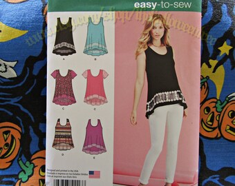 Simplicity 8376 Simple Knit Top Tshirt Pattern Hacking Sewing Pattern ...