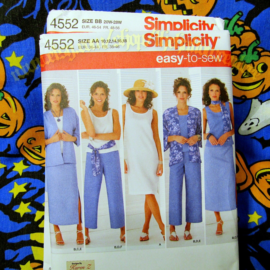 Simplicity 4552 Coordinates Jacket Pants Skirt Separates Sewing Pattern ...