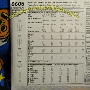 Simplicity 8605 Side Tie Pull on Pants Simple Sewing Pattern Paper Bag ...