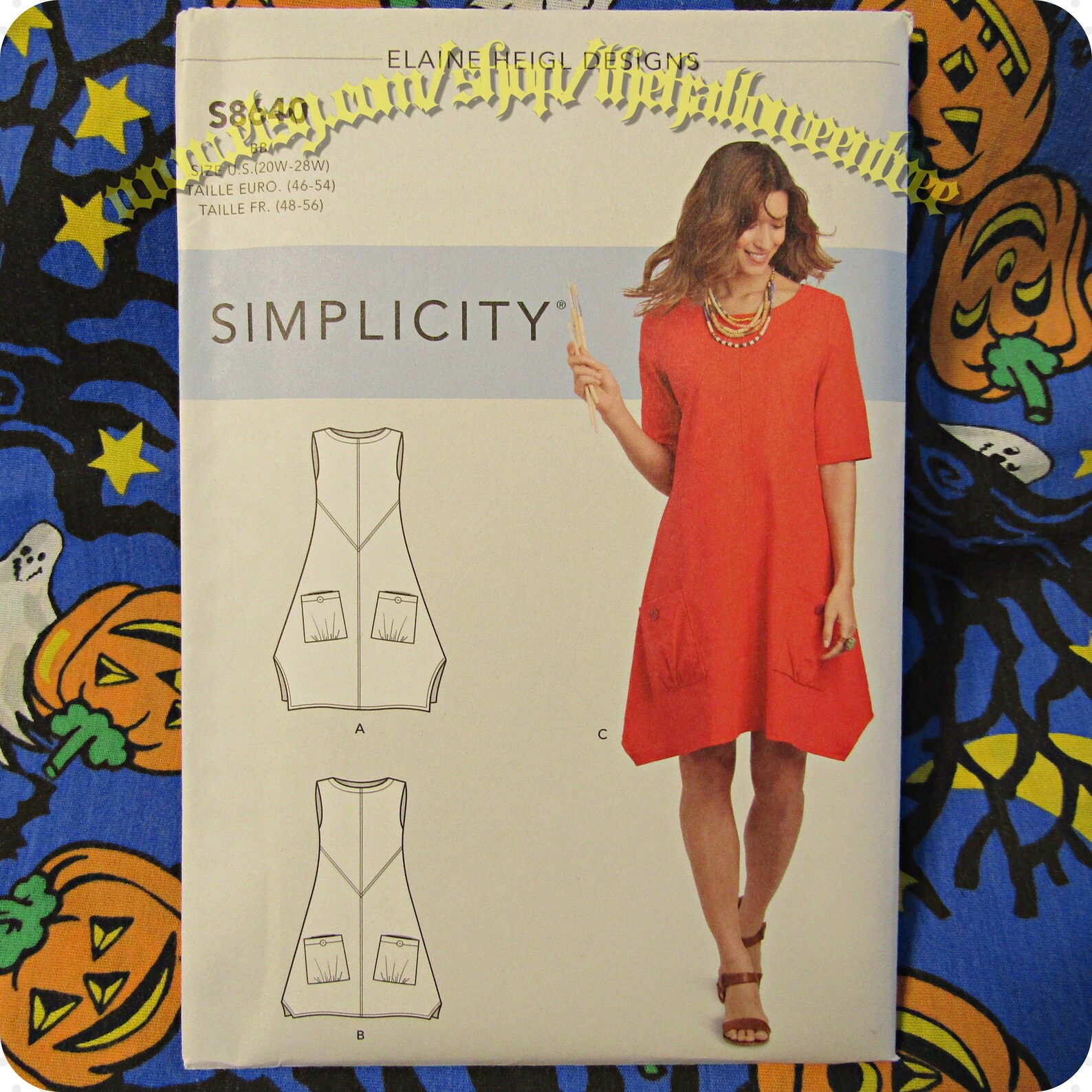 Simplicity 8640 L Simple Lagenlook Tunic House Dress Handkerchief ...