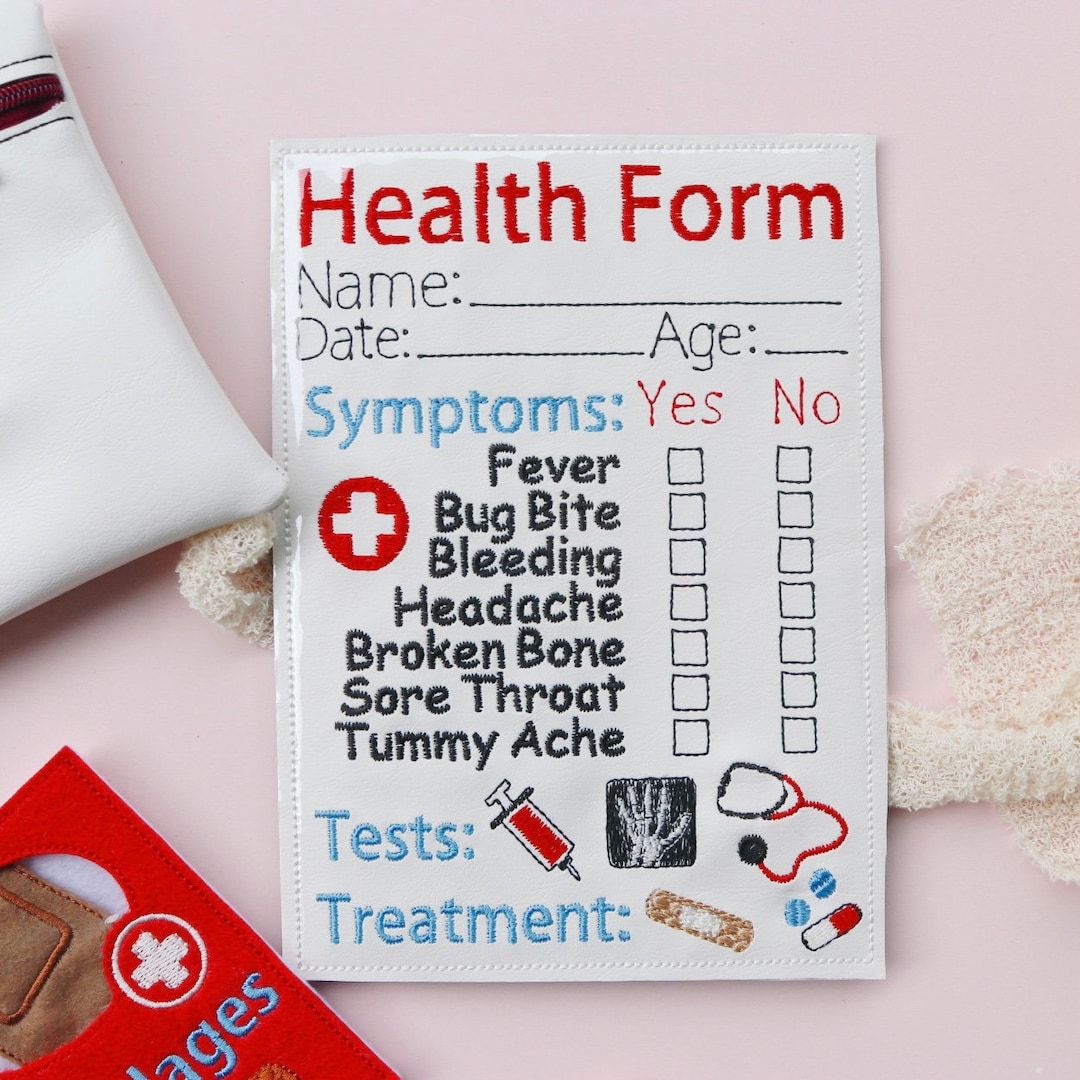 Wipeable Felt Doctor Checklist: Pretend Play Educational Toy - Etsy