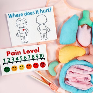 Felt 'where Does It Hurt?' Doctor Chart | Pretend Play | Montessori ...