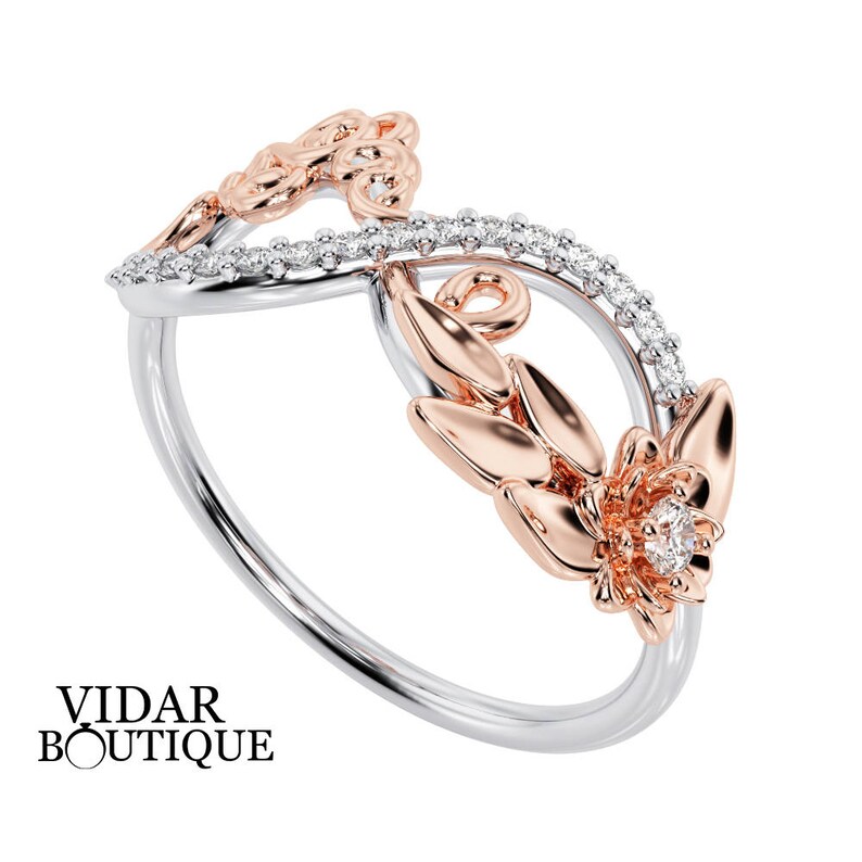 Infinity Flower Band Infinity Diamond Ring Flower Wedding - Etsy