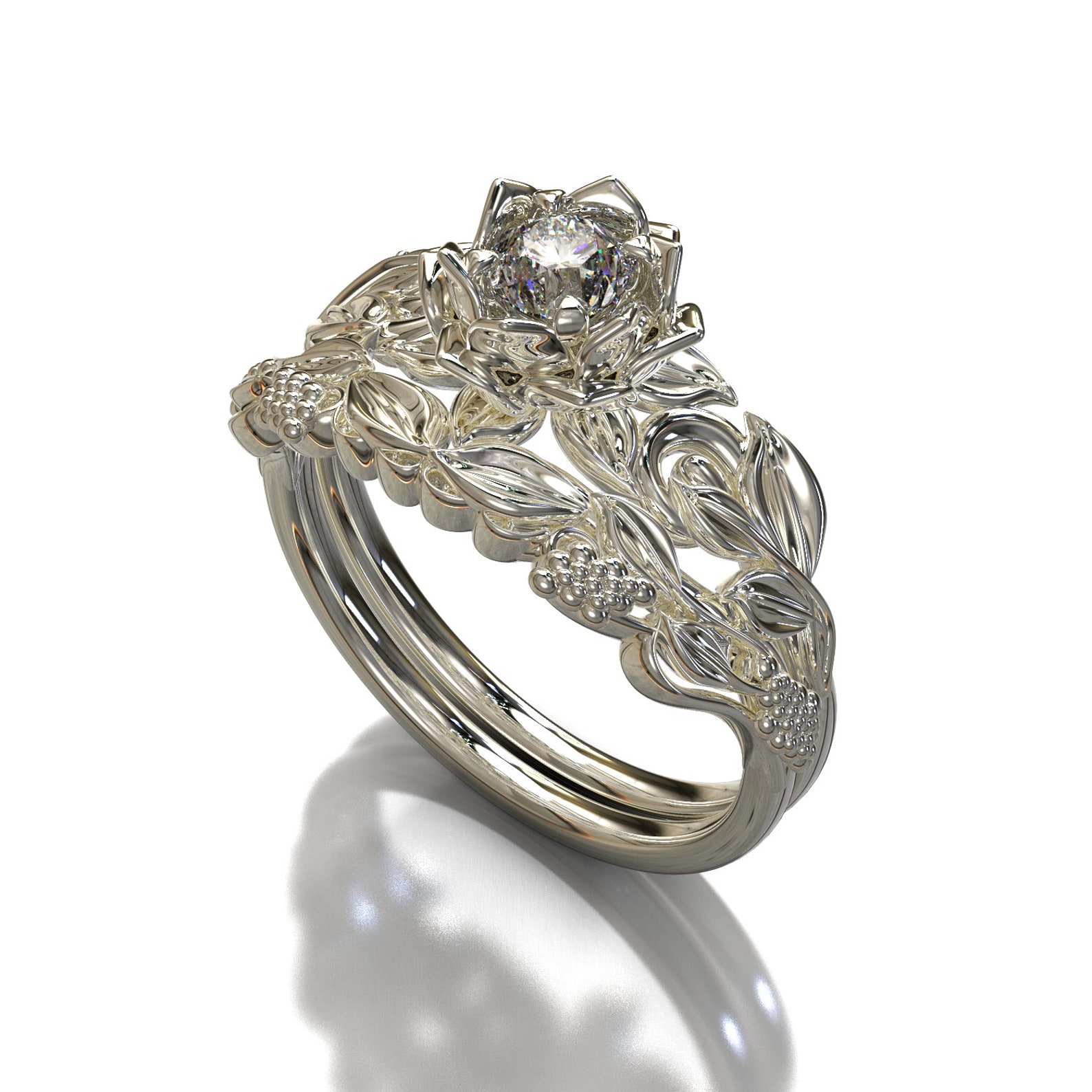 Leaf Band Ring Leaf Wedding Band Leaf Ring Wedding Band | Etsy