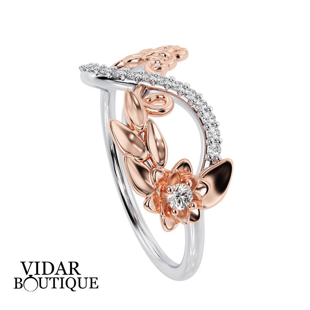 Infinity Flower Band Infinity Diamond Ring Flower Wedding | Etsy