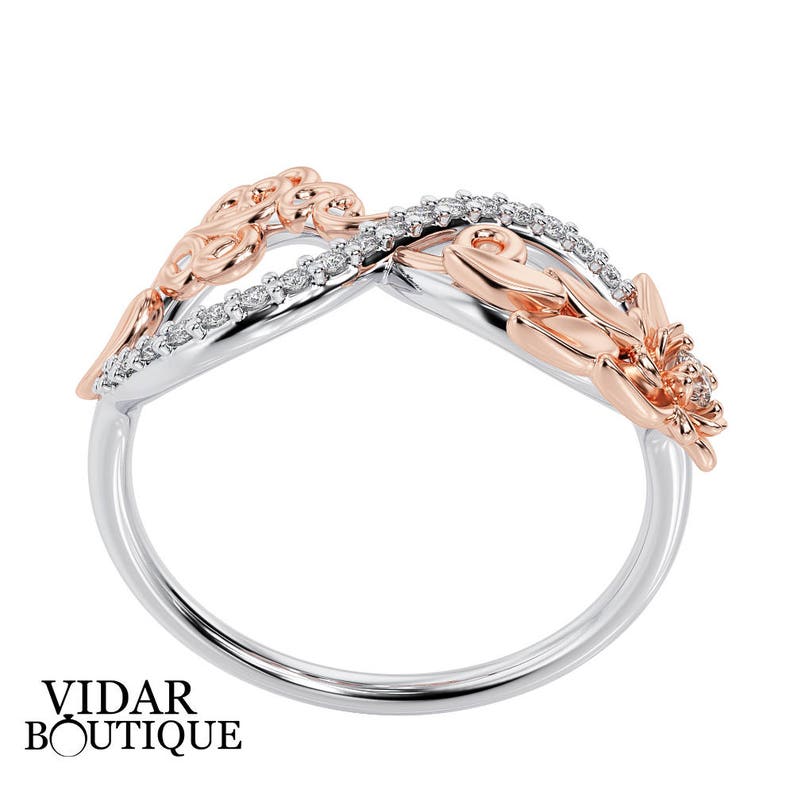 Infinity Flower Band Infinity Diamond Ring Flower Wedding - Etsy