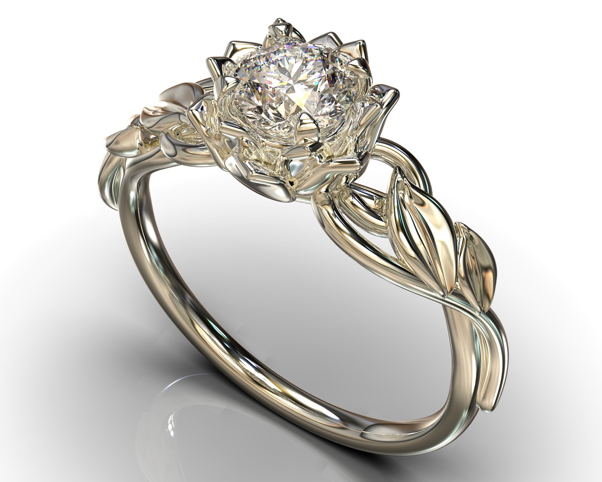 Lotus Ring, Lotus Ring Gold, Lotus Flower Ring, 14k Lotus Ring, Lotus ...