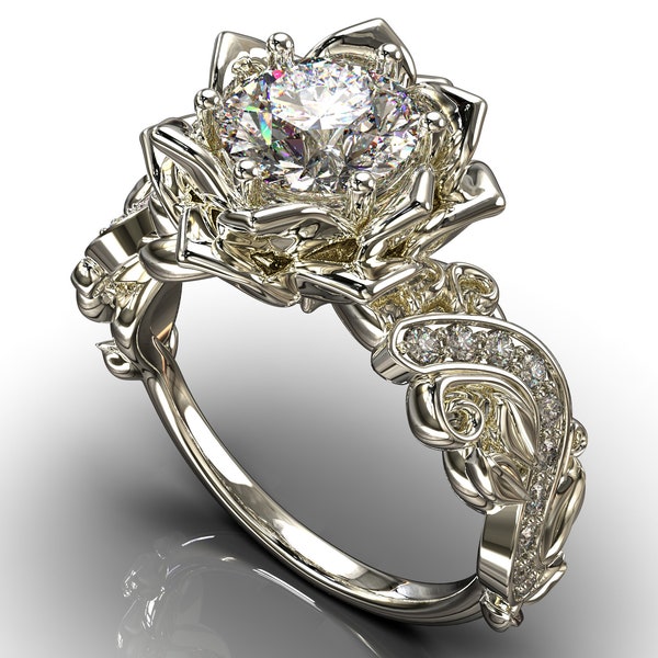 Flower Engagement Ring - Etsy