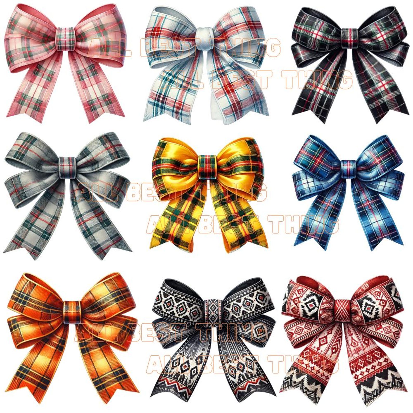 54 Coloured Bows Clipart PNG, Various Bows, Ribbons, Printable ...