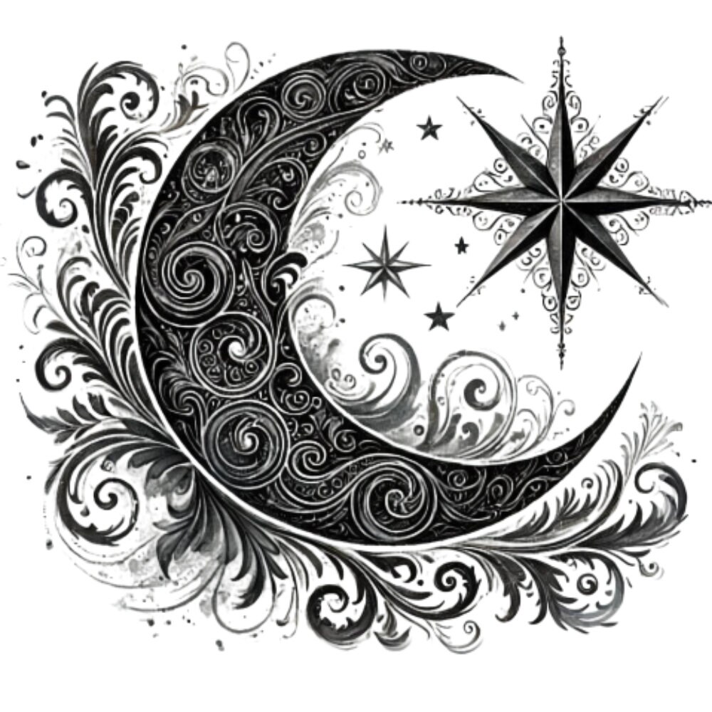 28 Black Celestial Mystical Moon Clipart PNG, Dark Lunar Watercolor ...