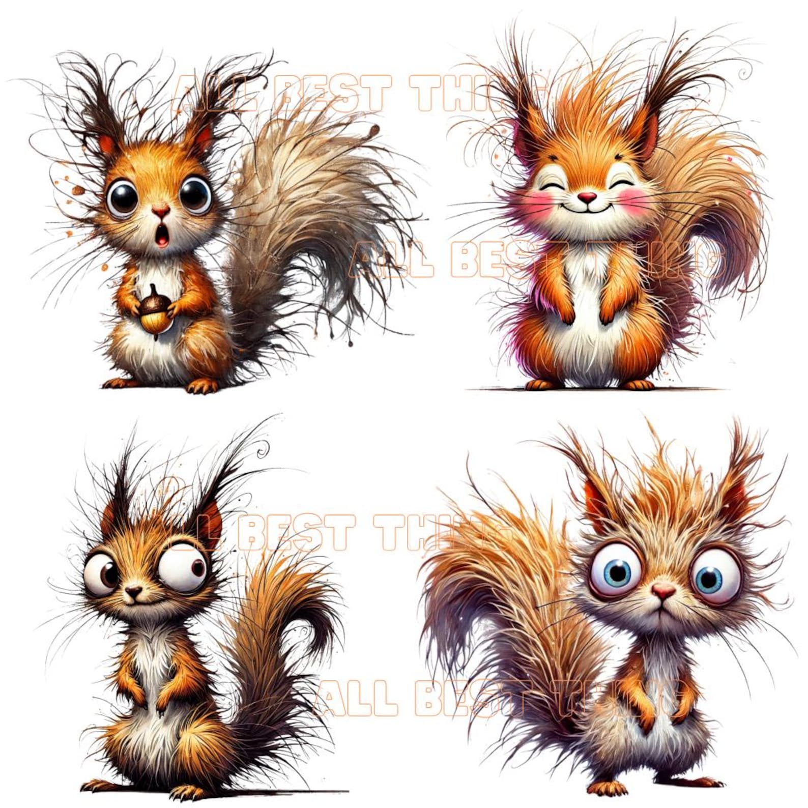 28 Funny Quirky Squirrel Clipart PNG, Funny Farm Animal Clipart ...