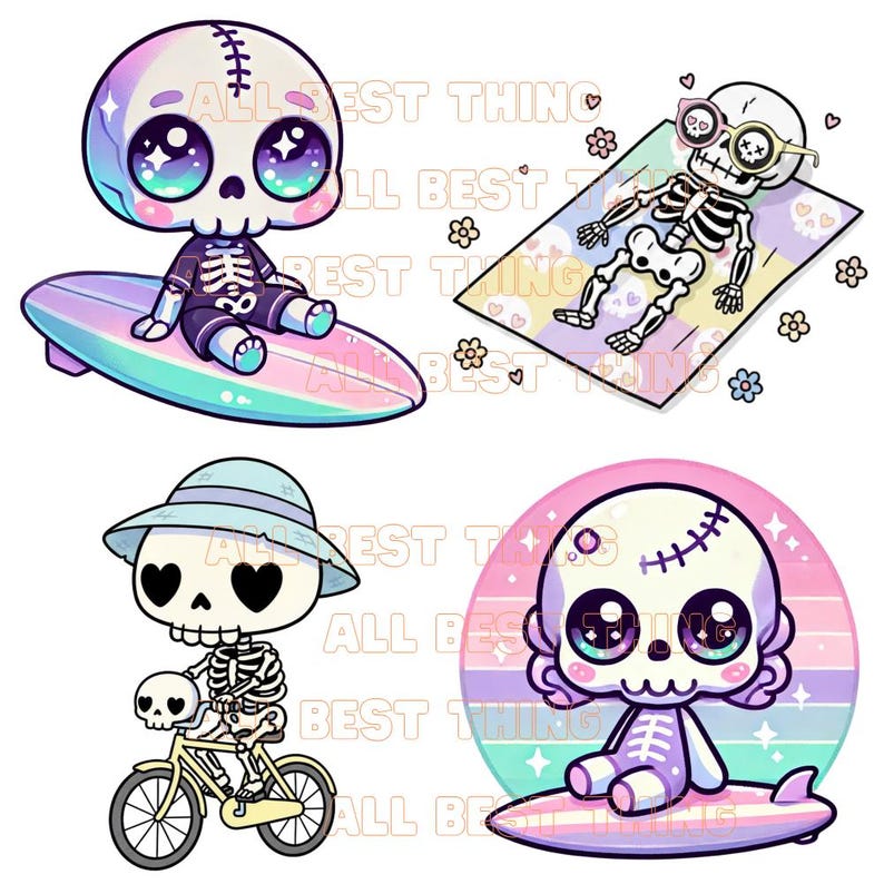 28 Creepy Cute Pastel Goth Summer Clipart Bundle, Printable Digital ...