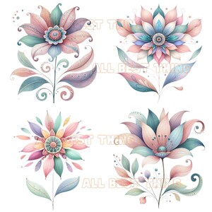 28 Whimsical Flowers Clipart PNG, Quirky Flower Clip Art, Whimsical ...