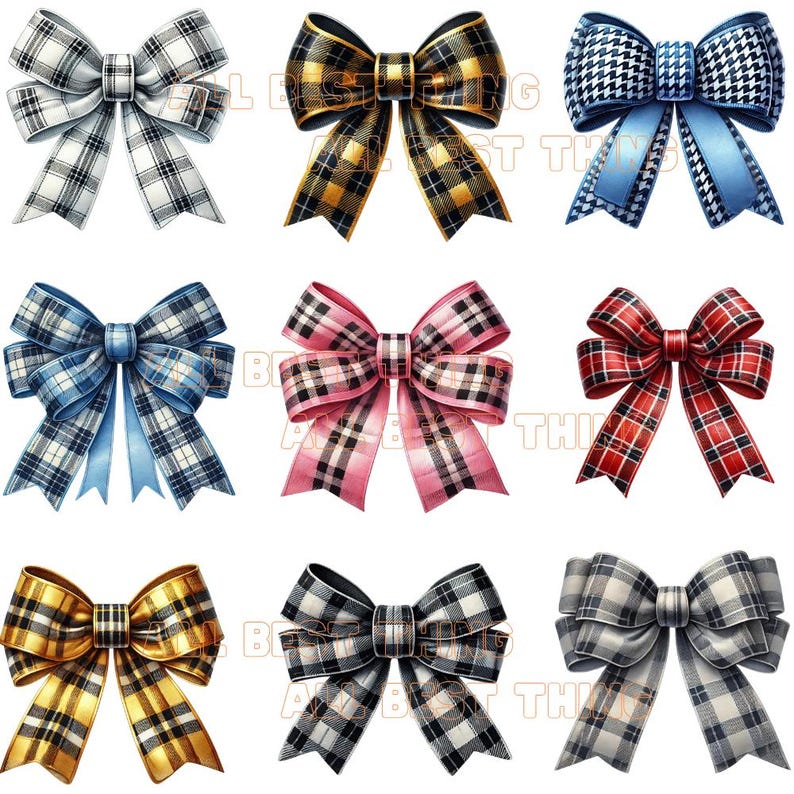54 Coloured Bows Clipart PNG, Various Bows, Ribbons, Printable ...